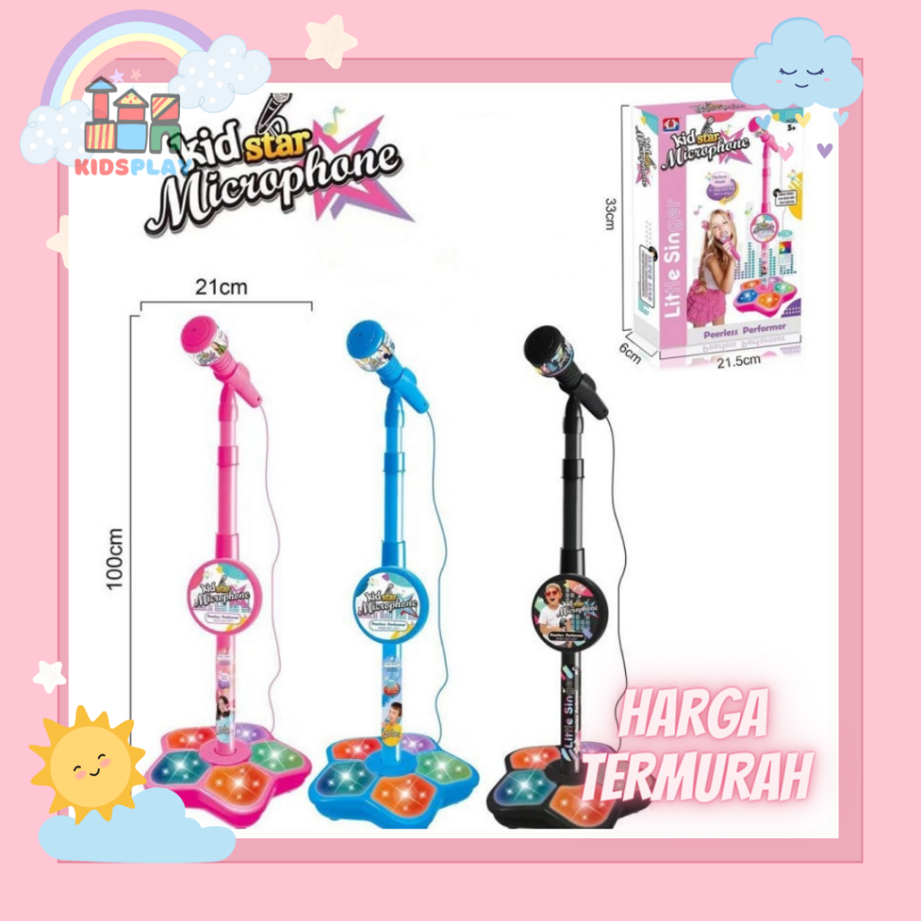 Jual Kids Star Microphone Anak Mic Karaoke Anak Mic Mainan Mic Anak ...