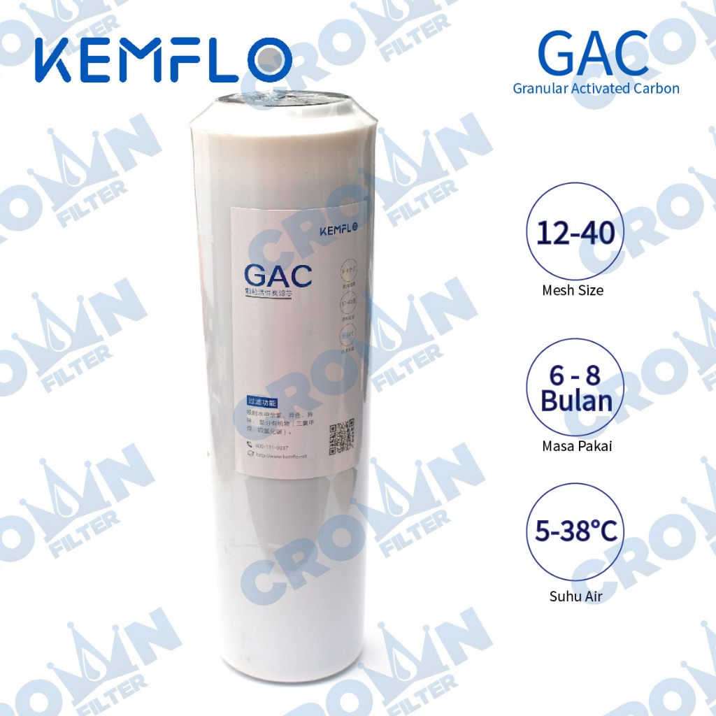 Jual KEMFLO Granular Activated Carbon 10 Inch - GAC Kemflo Taiwan ...