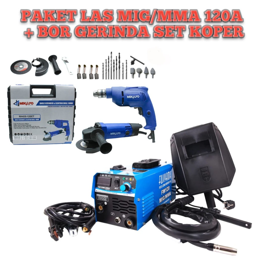 Jual PROMO FUJIYAMA PAKET Mesin Las Mig 120A Welding Machine IGBT DC ...