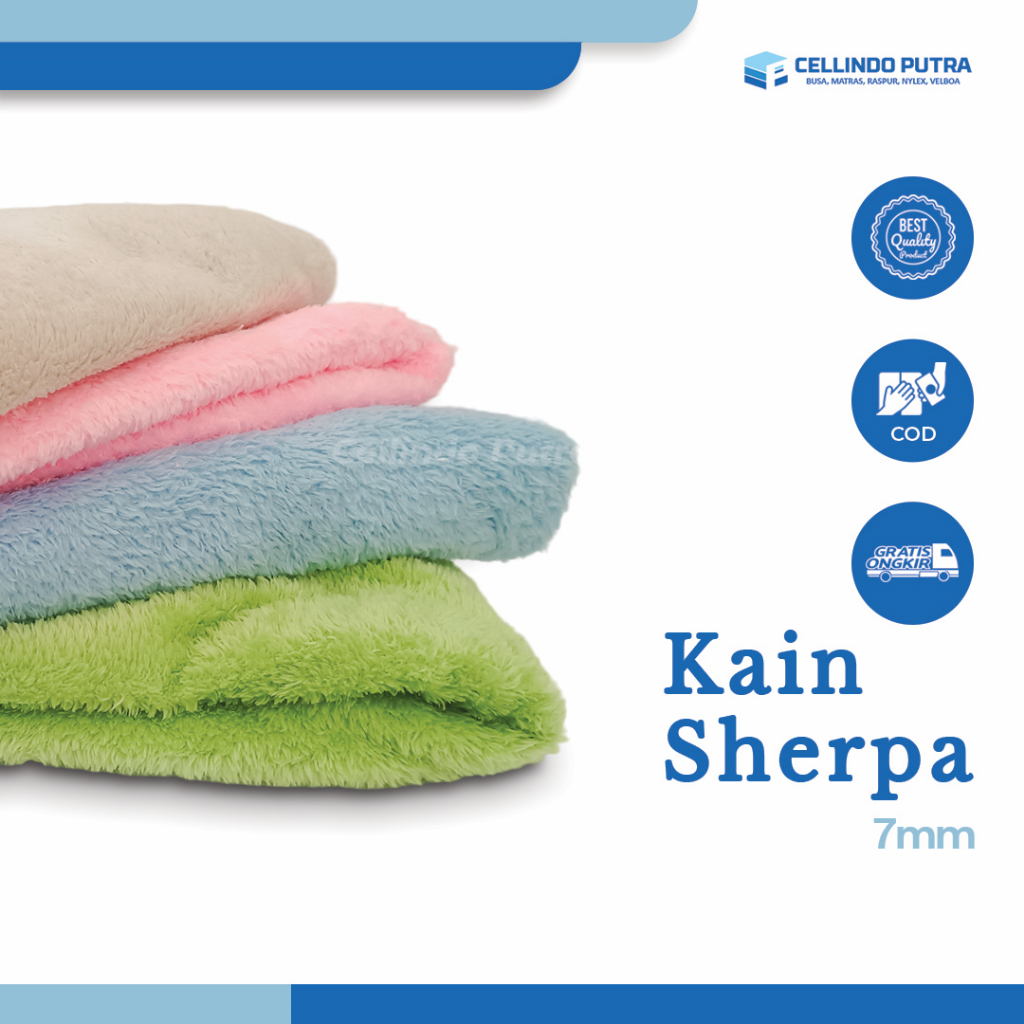 Jual Kain Sherpa Bulu Domba 2 Sisi Tebal 7mm (ECERAN) Bahan Boneka, Tas ...