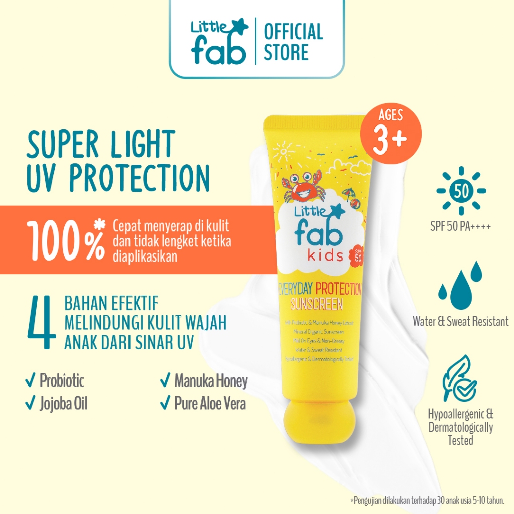 Jual Little Fab Kids - Sunscreen SPF 50 PA++++ 40ml | Sunscreen Anak ...