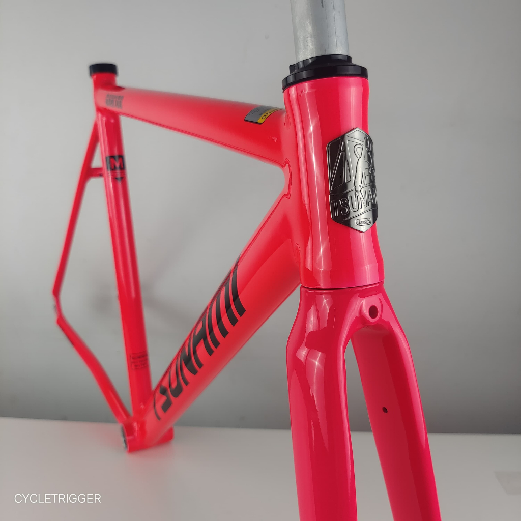 Jual FRAMESET TSUNAMI SNM100 NEON PINK BLACK LOGO | Shopee Indonesia