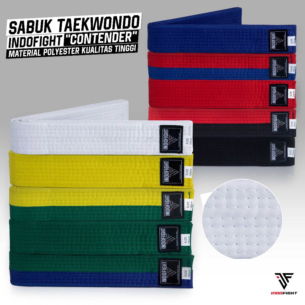 Jual Sabuk Taekwondo Indofight 180cm Taekwondo Belt Karate Silat ...