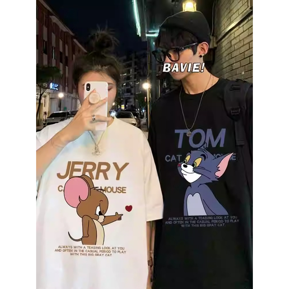 Jual Ssmy DT417 Tom & Jerry Cute Couple Tshirt Sablon Oversize Fashion Unisex Baju | Shopee ...