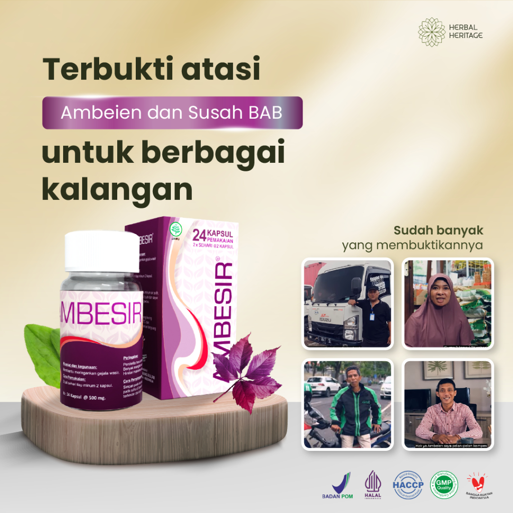 Jual AMBESIR isi 24 - Obat Ambeien Ambeyen Wasir Ampuh Daun Ungu Mengatasi Nyeri BAB, Pendarahan ...