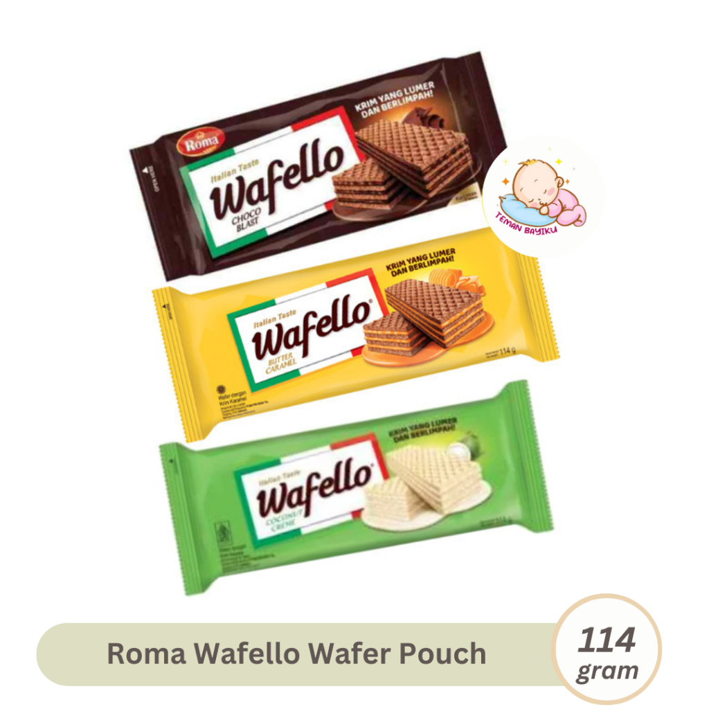 Jual Roma Wafello 114gr Wafer Krim Chocolate Karamel Coconut Kemasan ...
