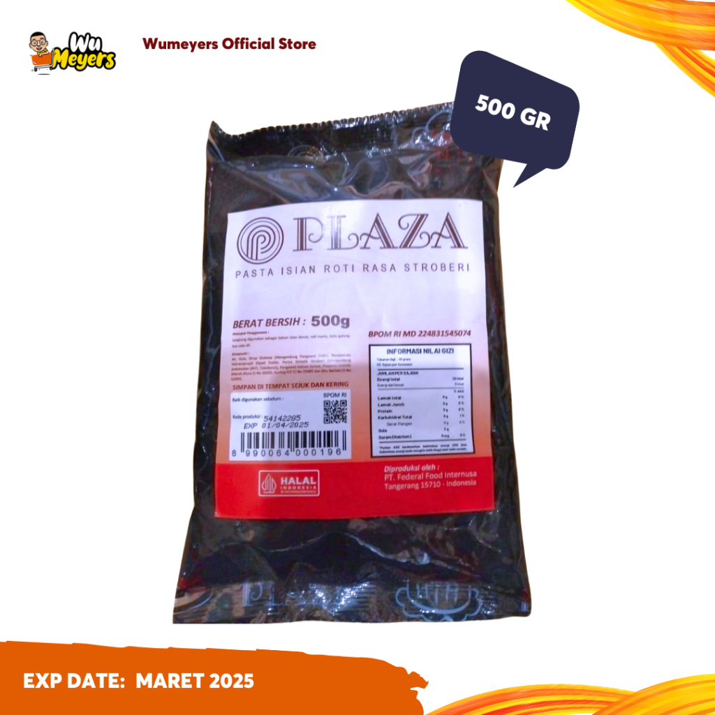 Jual PLAZA Filling Paste Strawberry | Pasta Isian Roti Rasa Stroberi ...
