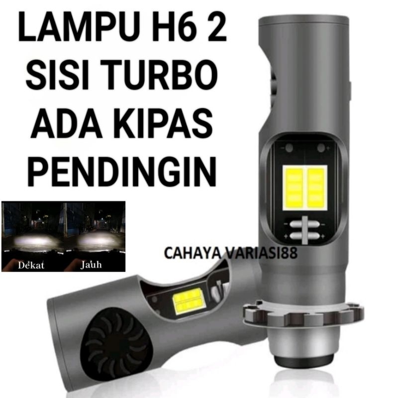 Jual Lampu Utama Motor LED H6 2 Sisi Cahaya Putih Jauh Dekat AC DC ADA Kipas Pendingin Lampu ...