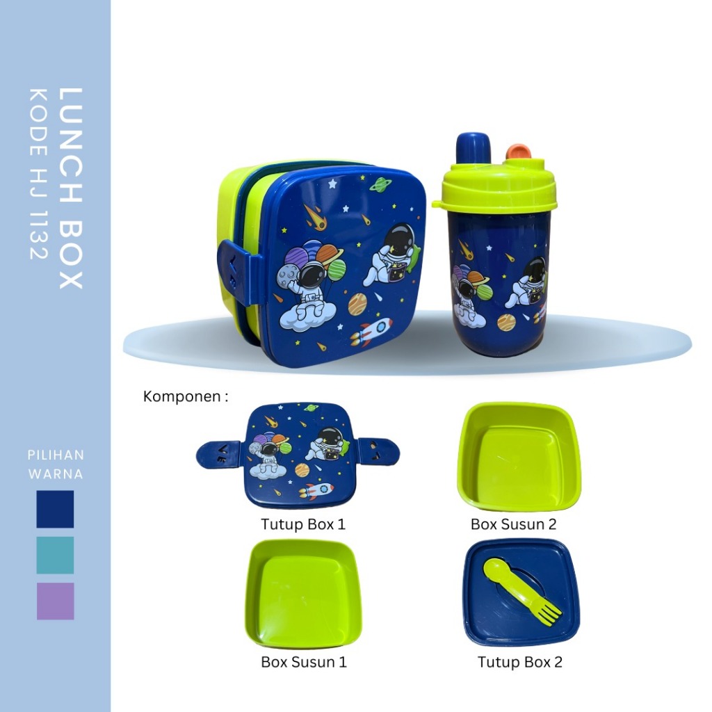 Jual [500gr] H352 | [HJ-1132] Set Tempat Makan + Botol Minum / Set Tempat Makan Anak Murah ...