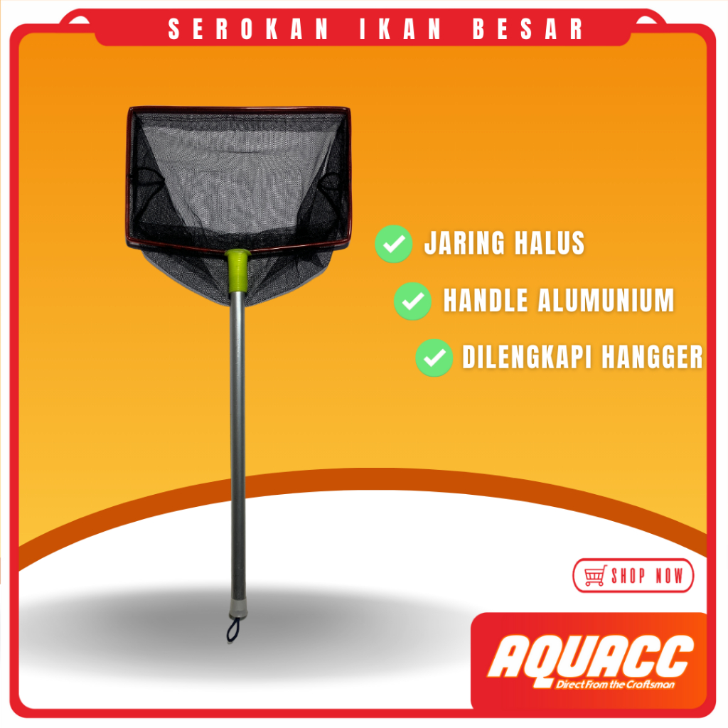 Jual Serokan Ikan Jumbo Seser Ukuran Besar Kotak 25 cm Gagang Handle ...
