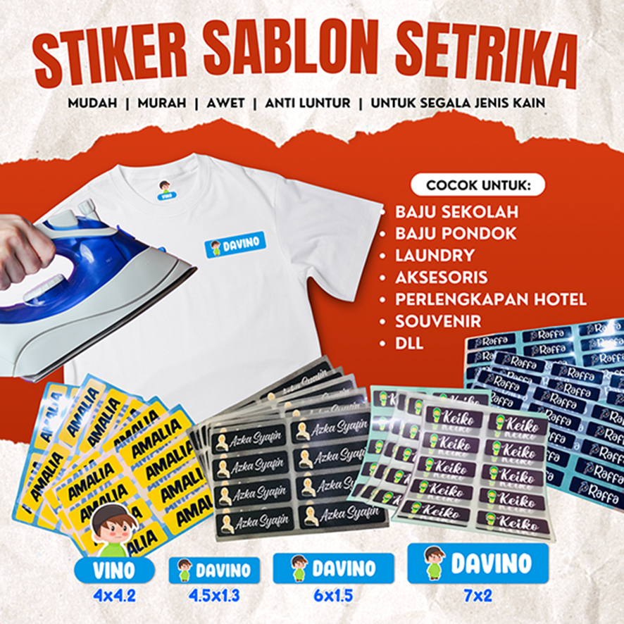 Jual Stiker Sablon Setrika | Stiker Kain |Stiker Nama Label | Label ...