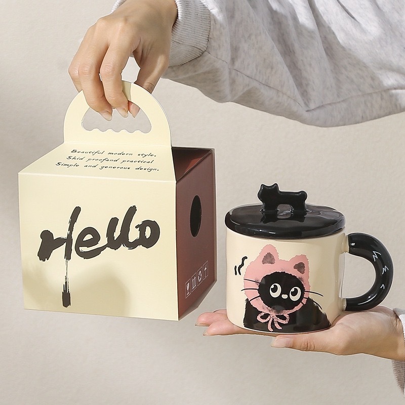 Jual mug dengan motif kucing lucu,mug keramik ludu,mug air motif kucing ...