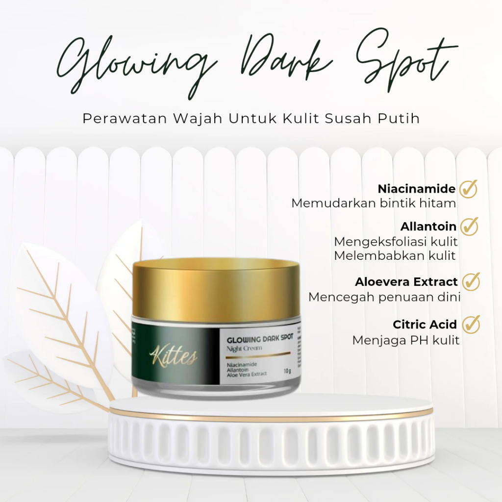 Jual [BPOM] Cream Malam Glowing / Kittes Glowing Dark Spot Night Cream ...