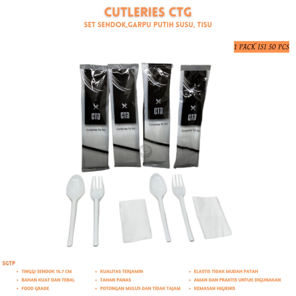Jual Cutleries Set Sendok Garpu Tisu (Isi 50 Set-SGTP) | Shopee Indonesia