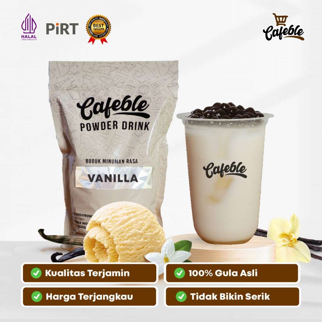 Jual Cafeble Bubuk Minuman Premium Rasa Vanila Kemasan 1 kg | Shopee ...