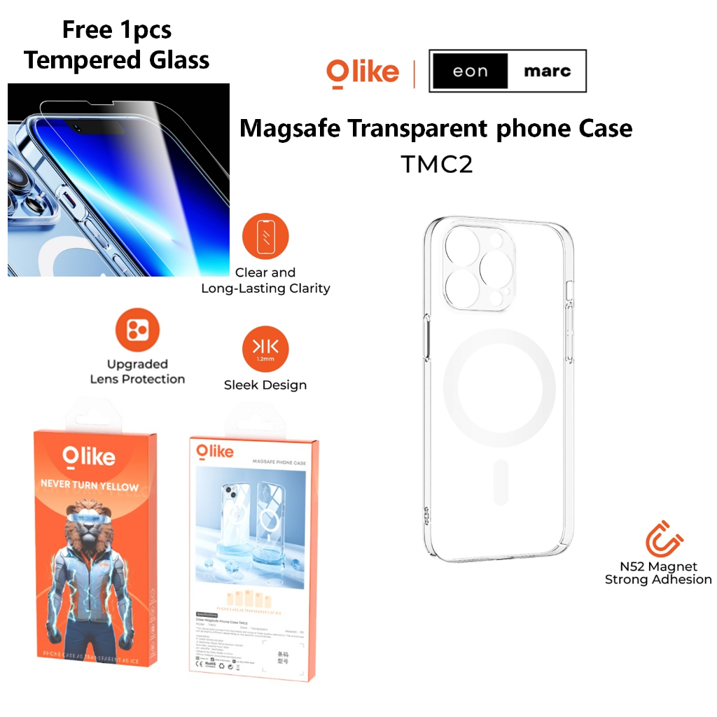 Jual IPHONE MAGSAFE CASE CLEAR ANTI KUNING FREE TEMPERED GLASS LENS ...