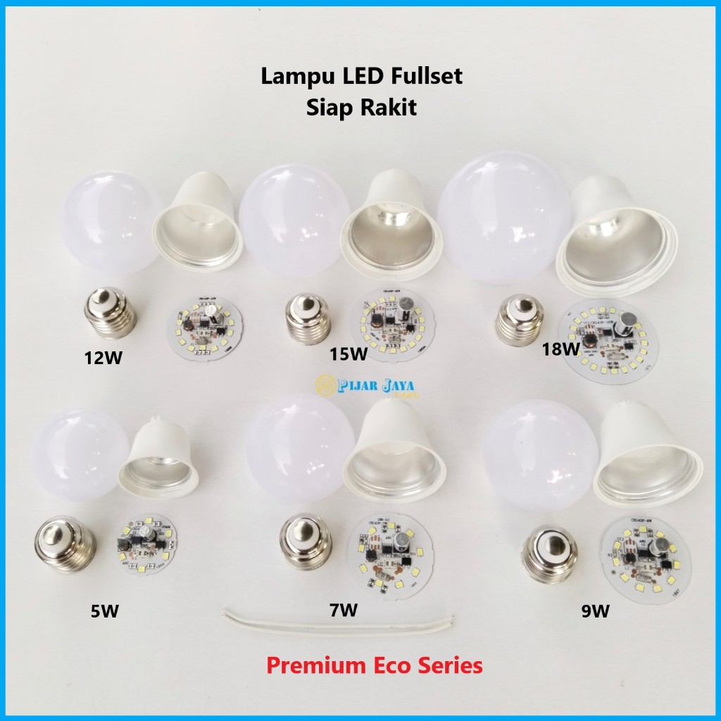Jual Paket Lampu Siap Rakit LED Premium Eco Full Set 5 7 9 12 15 18 20 ...