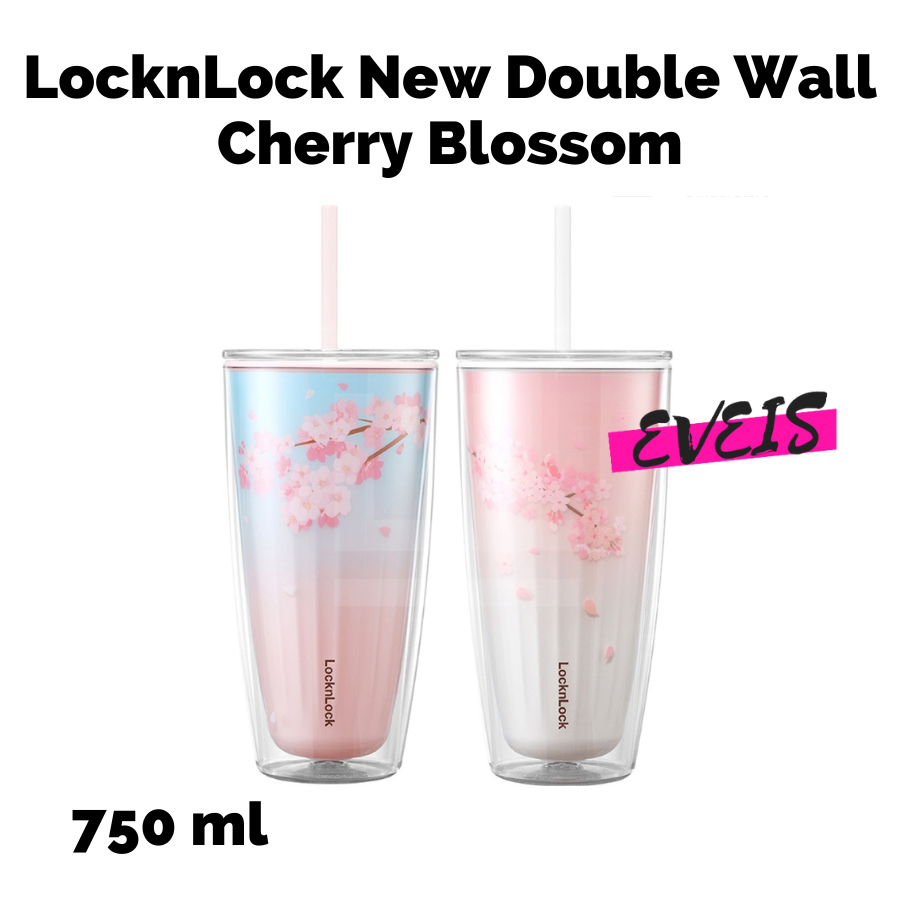 Jual LocknLock New Double Wall Cold Cup Cherry Blossom 750ml - Botol ...