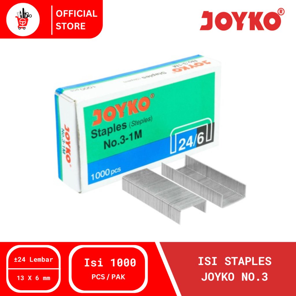 Jual Staples | Isi Stapler Refill | Stapler Joyko No. 3 (1 Box / 1000 ...