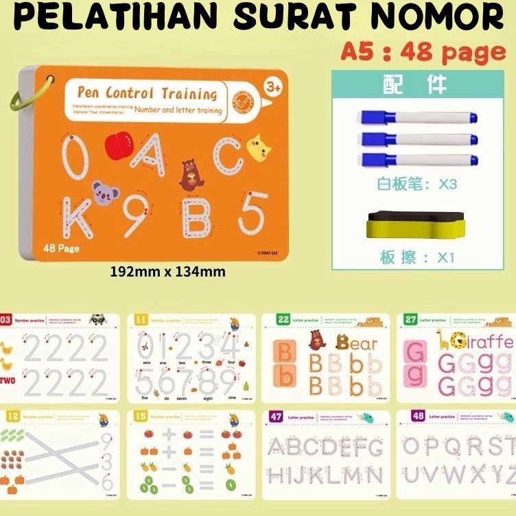 Jual KODE D23Y Magical Tracing Workbook ReusableDot To Dot Wipe And ...