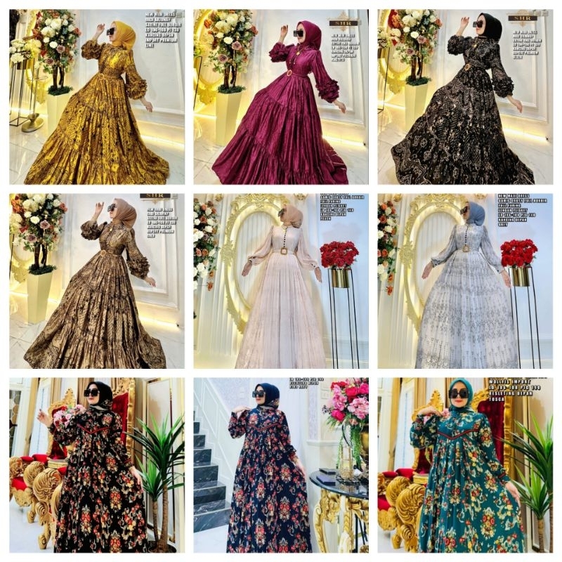 Jual READY!!NEW ORY SHR!!MAXYDRESS GECE SALUR BROSS+GECE LENGAN BUNGA ...