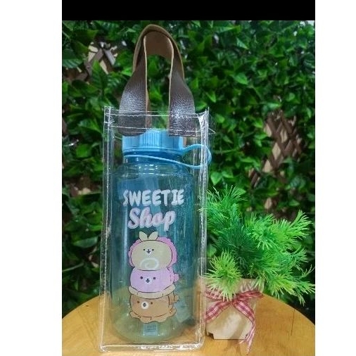 Jual tas botol mika 1 liter tali sintetis tebal 0.3 cocok untuk Tumbler ...
