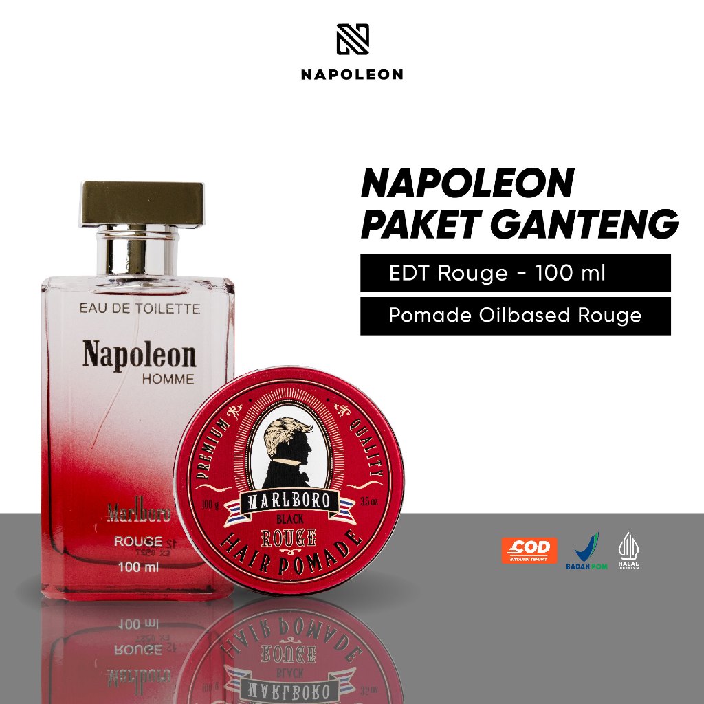 Jual NAPOLEON Pomade Oilbased Rouge + Parfum Pria EDT Rouge | Shopee ...
