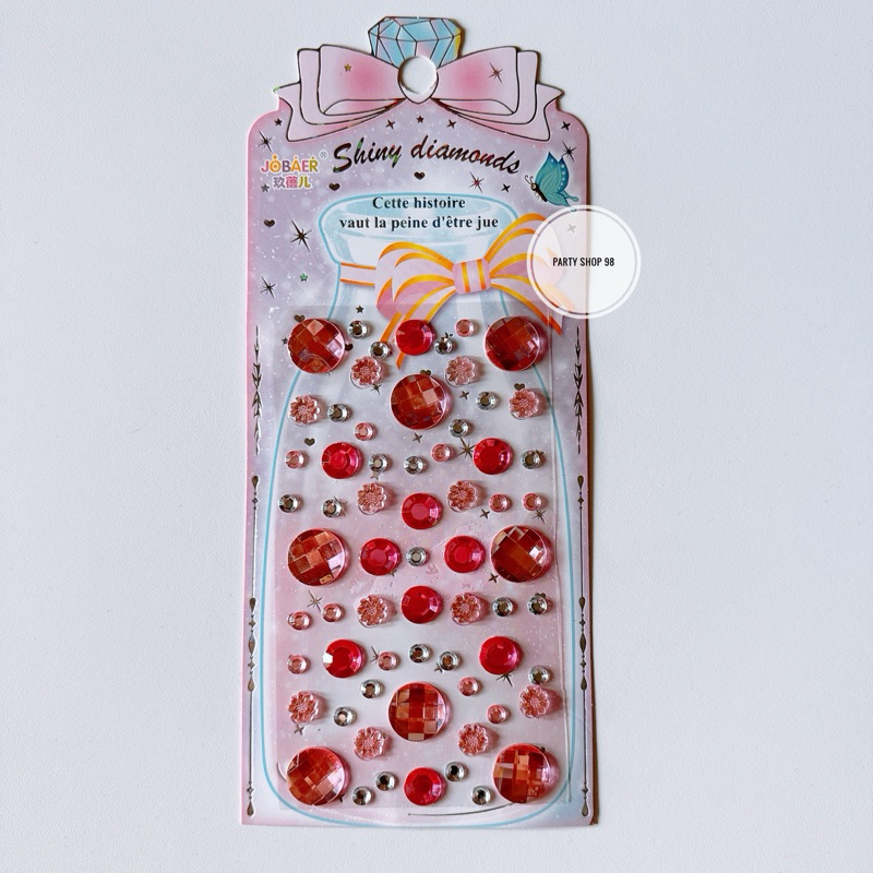 Jual STICKER JEWEL 3D DIAMOND / STICKER MANIK BENTUK LOVE-BINTANG-BULAT ...