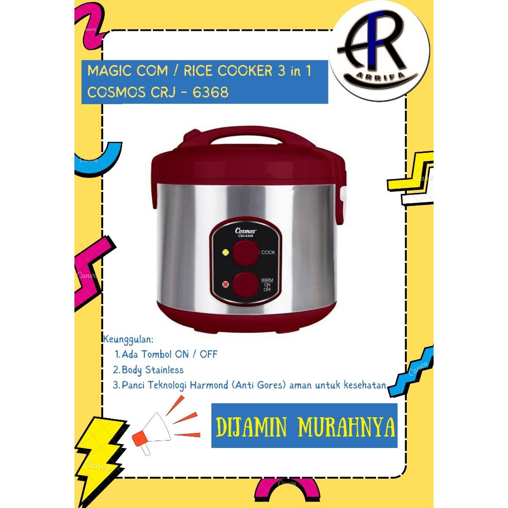 Jual Original Cosmos Magic Com Rice Cooker 3 in 1 ukuran 2 Liter - CRJ ...