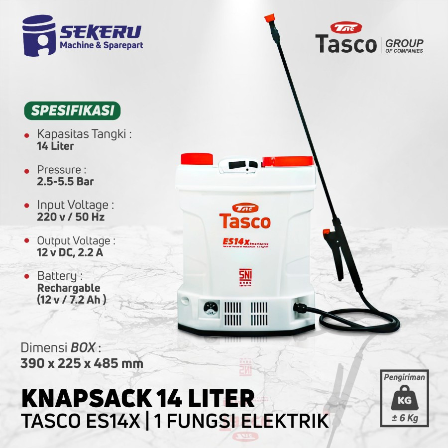 Jual Knapsack Sprayer Semprot Hama 14 Liter Elektrik Tasco ES14X ...