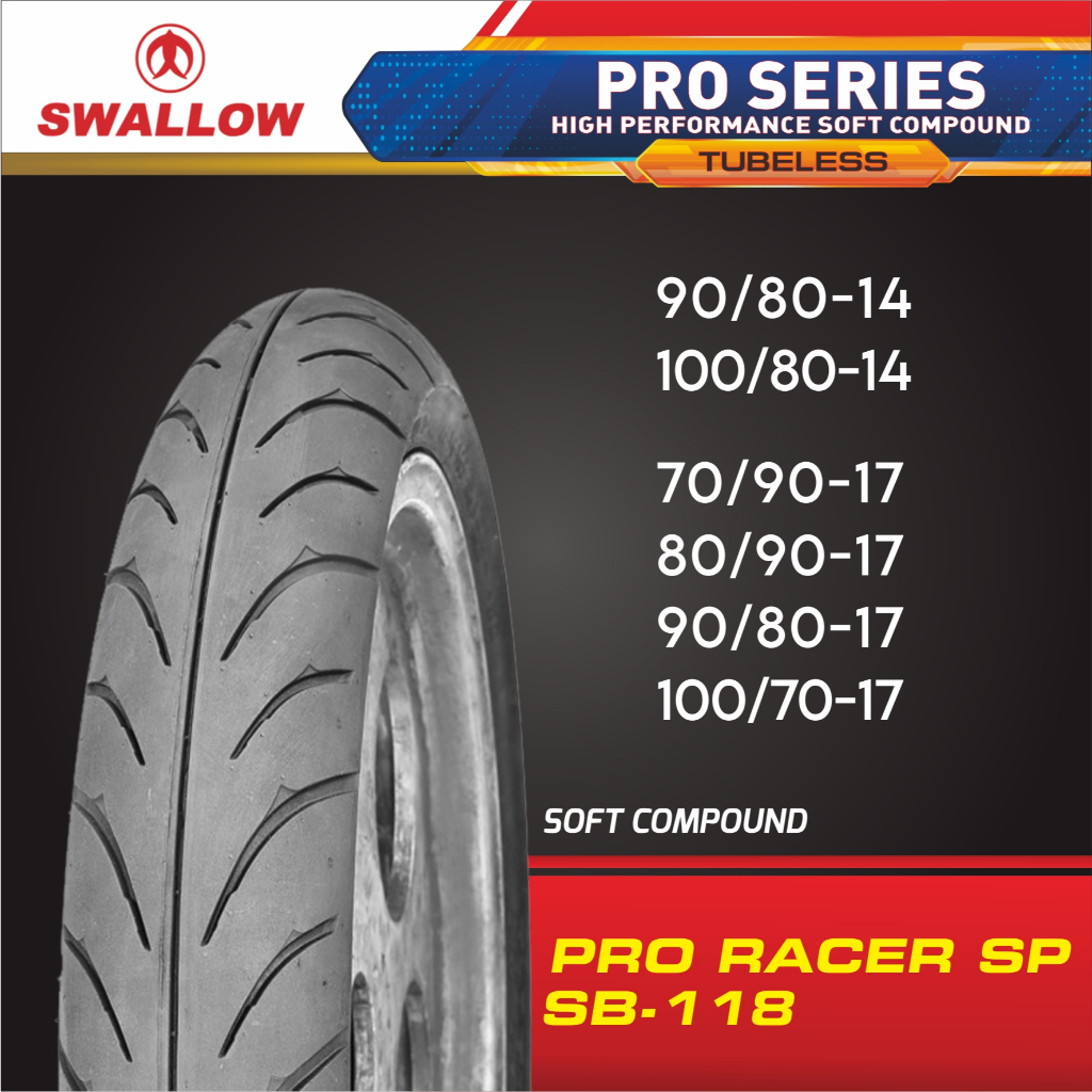 Jual Ban Motor Swallow Tubeless 90/80-14 Pro Racer SP SB-118 (Pro ...