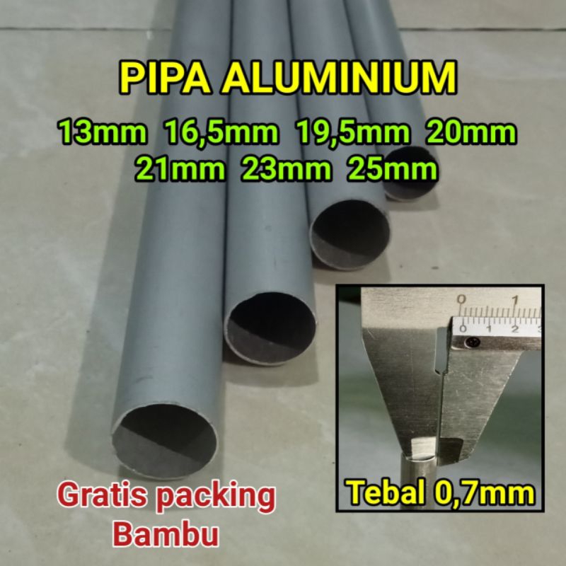 Jual Pipa aluminium 13mm 16,5mm 19,5mm 20mm 21mm 23mm 25mm | Shopee ...