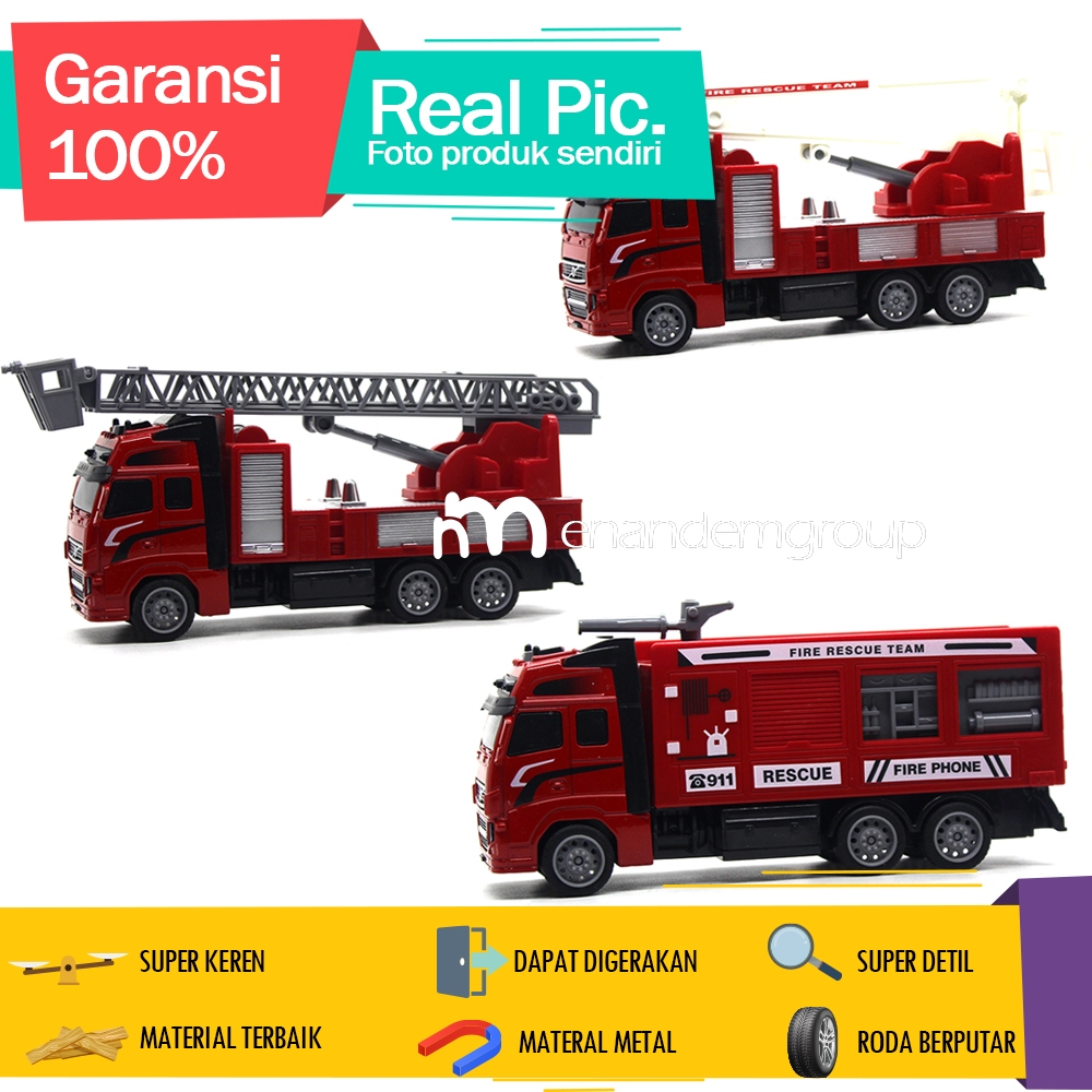 Jual Diecast Miniatur Mainan Mobil Metal Truk Pemadam Kebakaran Metal ...