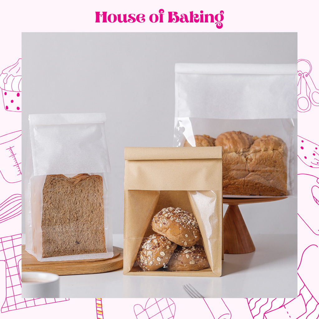 Jual HOB Kertas Packing Roti Kue Snack | Plastik Roti | Kantong Kertas ...