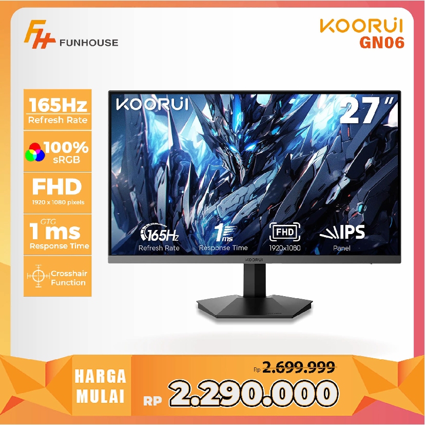 Jual KOORUI 27 inches Gaming Monitor IPS FHD 1920x1080 144Hz 165Hz 1ms GN06 | Shopee Indonesia