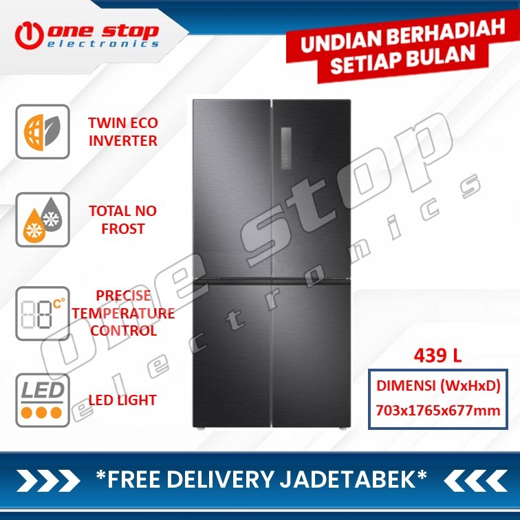 Jual TCL P500CD Kulkas Multi Door 4 Pintu Metal Door w/ Door Alarm 439L ...