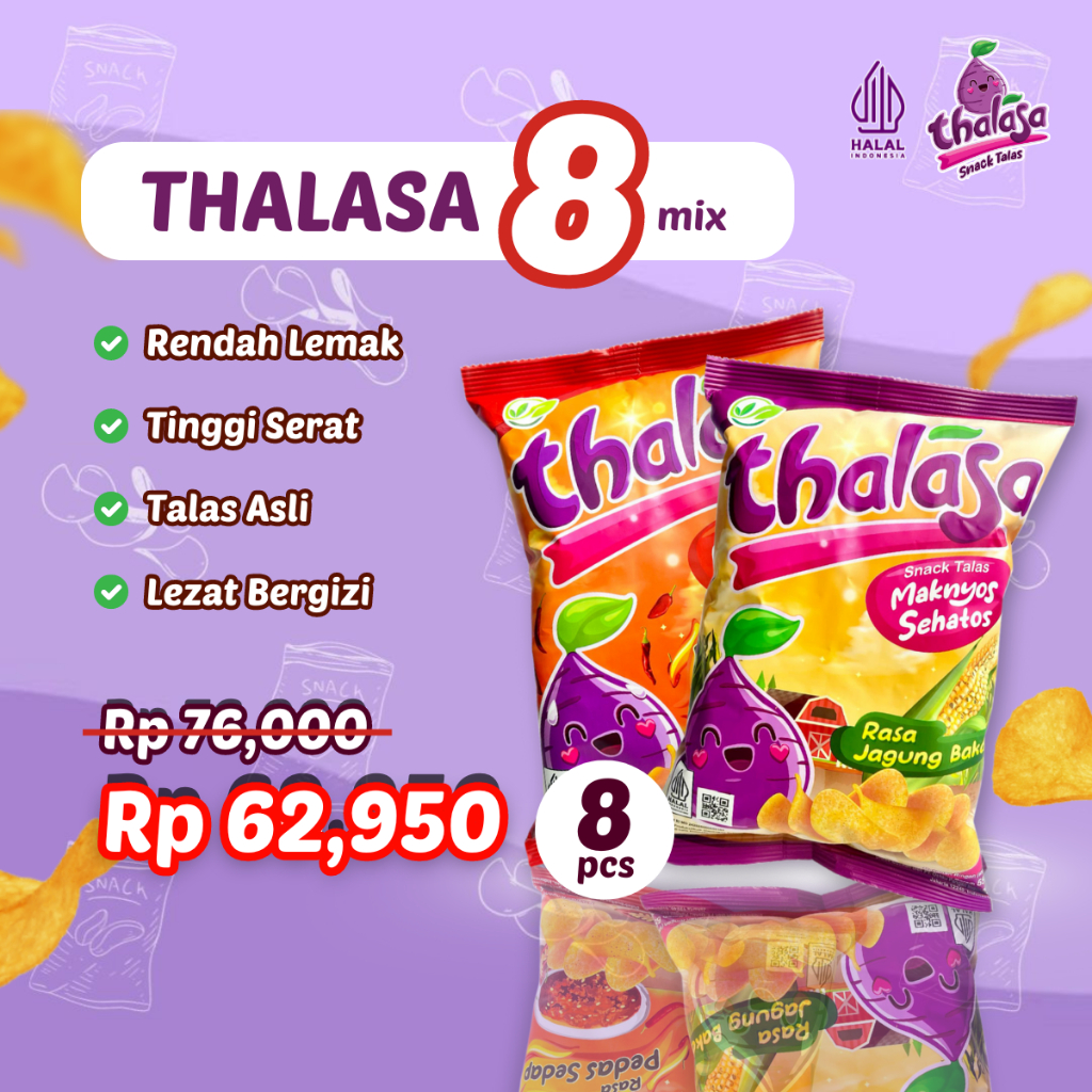 Jual [Thalasa Snack] Bundle 8 Mix - Snack Thalasa 55gr Keripik Ubi ...
