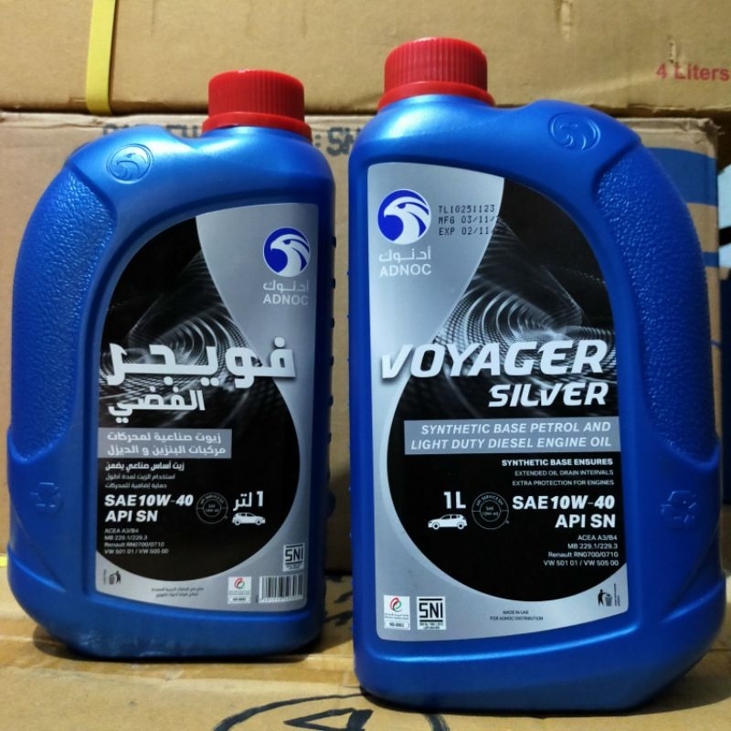 Jual Oli ADNOC VOYAGER Silver 10w-40 SN Bensin dan Diesel 1L 10rb KM ...