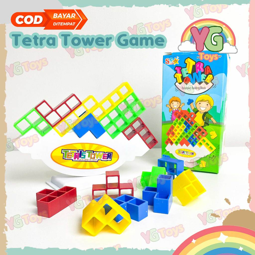 Jual YGtoys Mainan Tetra Tower Tetris Tower Mainan Keseimbangan Menara ...