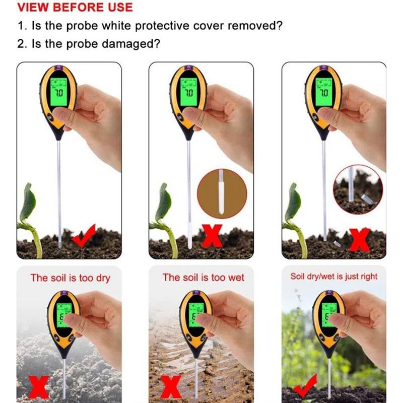 Jual alat ukur ph meter tanah digital 4 in 1 soil analyzer | Shopee ...