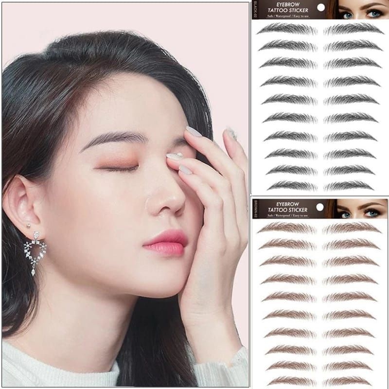 Jual (ES) E16598 (10 Pasang) Eyebrow Stiker Tattoo Alis Instan ...