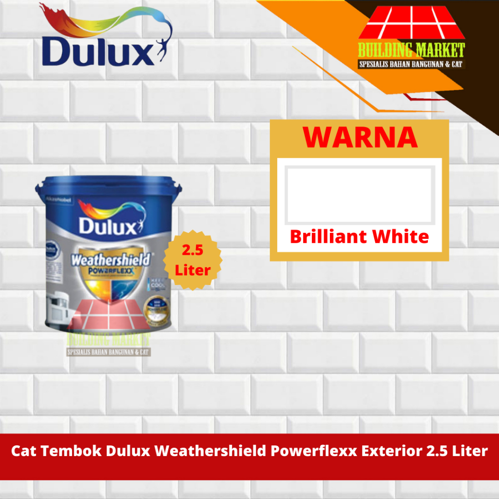 Jual Cat Tembok Dulux Weathershield Powerflexx Brilliant White 2.5 ...