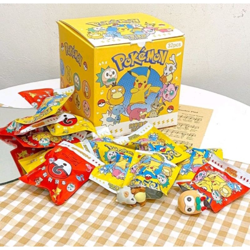 Jual 1 pcs Penghapus BB blindbox anak cowok Pokemon pikachu Crayon ...