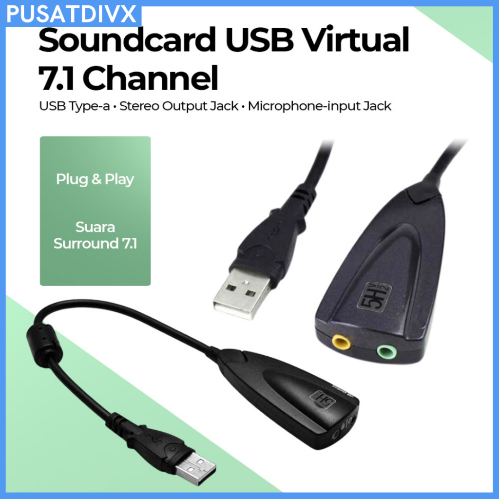 Jual SANJI USB SOUND CARD EKSTERNAL VIRTUAL CHANNEL 3D 7.1 AUDIO ADAPTER EXTERNAL SOUNDCARD ...