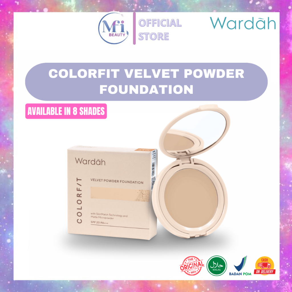 Jual MFI - Wardah Colorfit Velvet Powder Foundation l Netto 11 gr ...