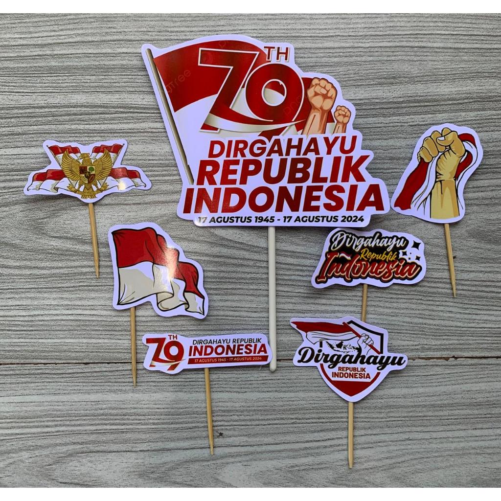 Jual Topper Cake Dirgahayu / Hiasan Kue / Topper Dirgahayu 17 Agustus ...