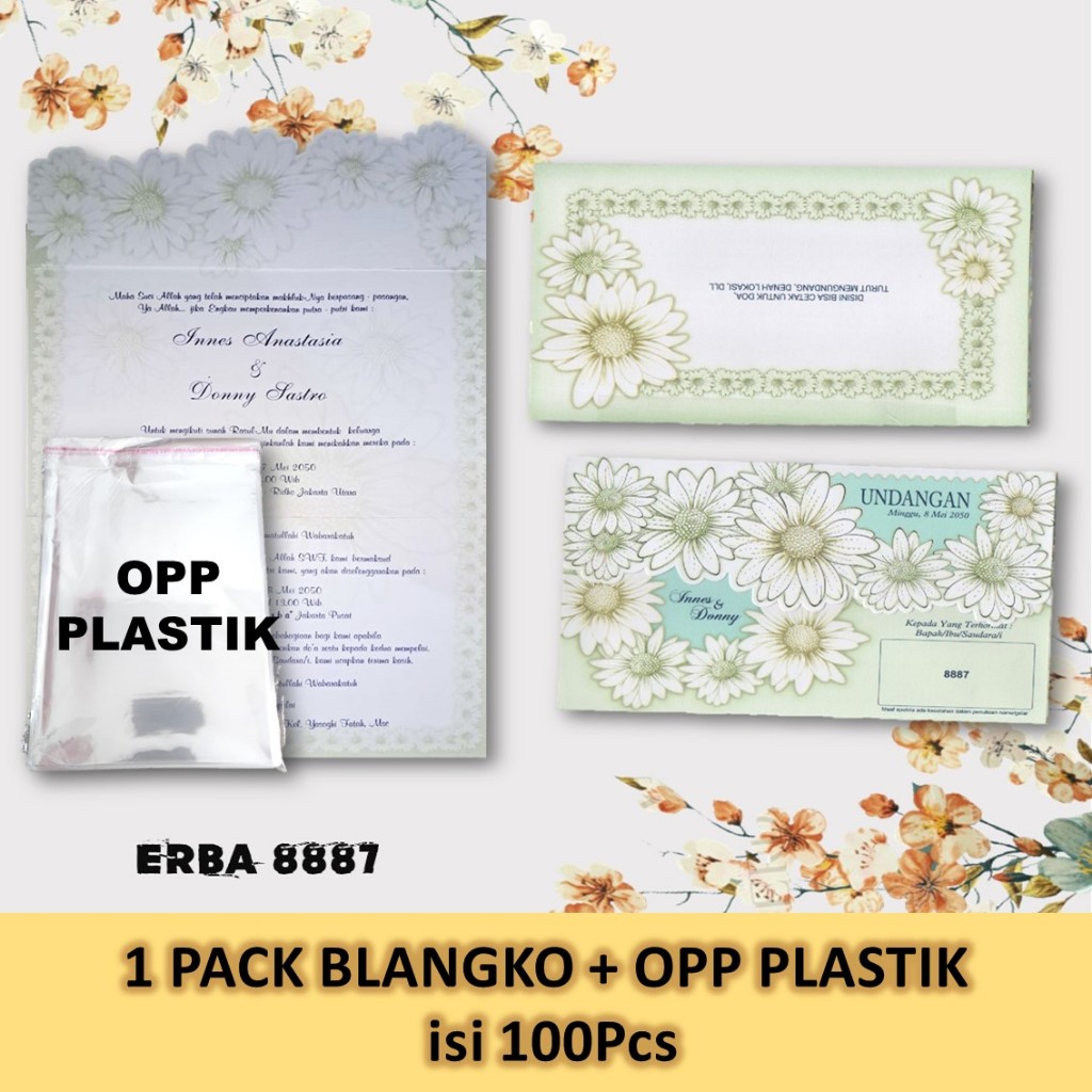 Jual ERBA 8887 + OPP PLASTIK Blangko Undangan Kosongan ERBA, Undangan ...