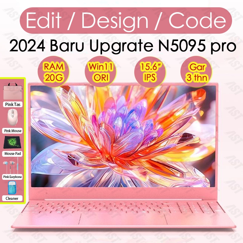 Jual AST laptop pink bau ORI Intel N5095 RAM20g+512gb SSD DDR4 15.6 ...