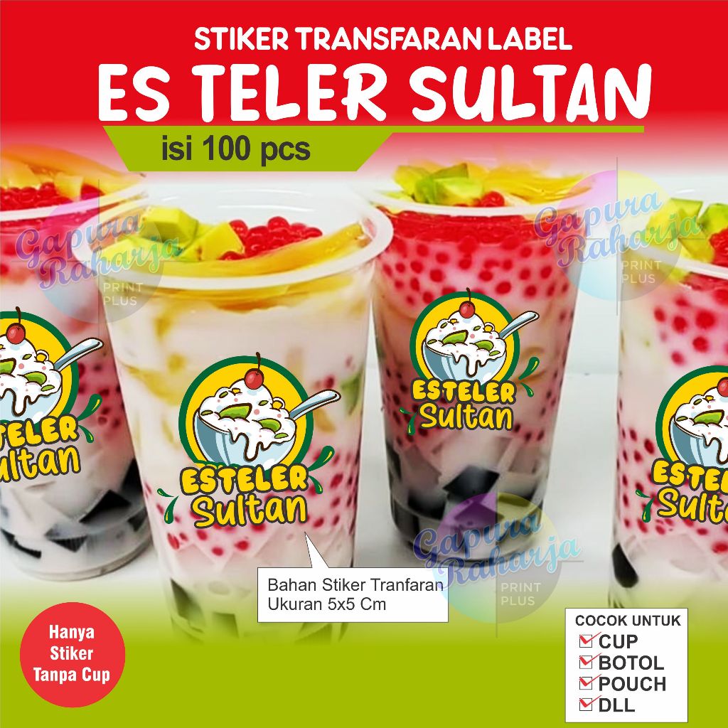 Jual Stiker Transfaran Es Teler Sultan | Shopee Indonesia