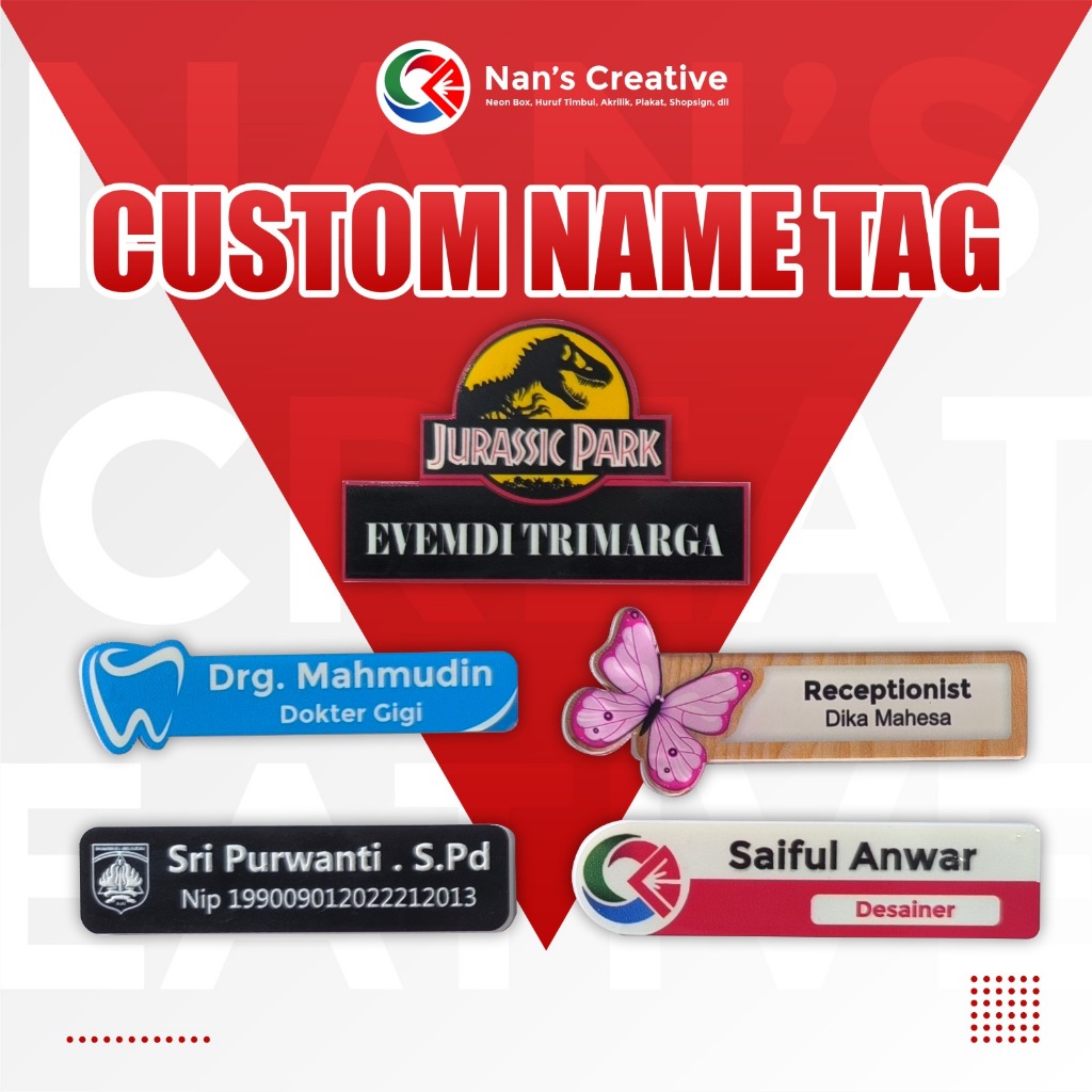 Jual NAME TAG/ NAME TAG AKRILIK/ NAME TAG CUSTOM/Nama Dada Custom ...